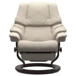 Relaxsessel stressless "Reno" Sessel Gr. ROHLEDER Stoff Q2 FARON, PowerTM Leg & Back-Classic Base Braun, B/H/T: 88cm x 98cm x 77cm, beige (light q2 faron) elektrisch verstellbar, optional 2-motorisch, Größe M & L