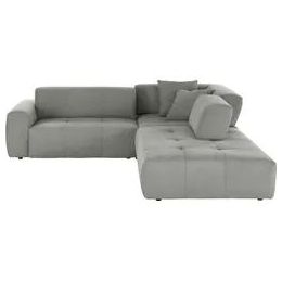 Ecksofa 3C Candy "Yoshy L-Form" Sofas Gr. B/H/T: 285cm x 74cm x 268cm, Easy care, langer Schenkel rechts, grau (platin) Zwei verschiedene Sitztiefen durch verstellbare Rückenlehne