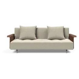 Schlafsofa INNOVATION LIVING TM "Longhorn, Gästebett, Couch, Tagesliege, Bettsofa" Sofas Gr. B/H/T: 245cm x 79cm x 114cm, Polyester-Bouclé recycelt, mit Armlehnen, beige Schlaf-, Relax-, oder Sitzposition, Armlehnen, Liegefläche 140x200 cm