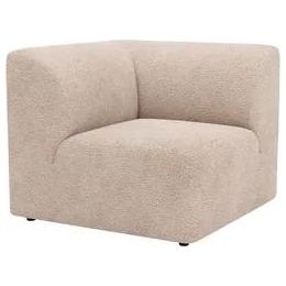 Sofa-Eckelement LeGer Home by Lena Gercke "Floria" Polsterelemente Gr. Bouclé recycelt, Arm links, beige (sand) modulares Sofa, in trendigen Farben, mit Komfortschaum-Polsterung