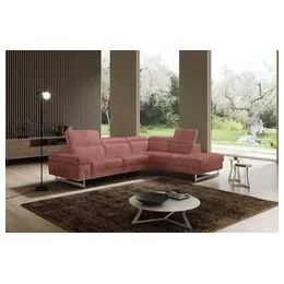 Ecksofa Egoitaliano "Candice" Sofas Gr. B/H/T: 278cm x 100cm x 221cm, Luxus-Microfaser BLUSH, Ottomane rechts, mit Relaxfunktion, braun (cedar wood) inkl. 2 elektrischer Relaxfunktionen, Bedienung über Taste an Armlehne