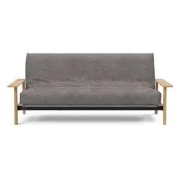 Schlafsofa INNOVATION LIVING TM "Balder Softspring, stabile Armlehnen, bequem und komfortabel" Sofas Gr. B/H/T: 230cm x 92cm x 112cm, Polyester, Softspring, grau vollwertiger Bettersatz, hochwertige Matratze durchgehendem Lattenrost