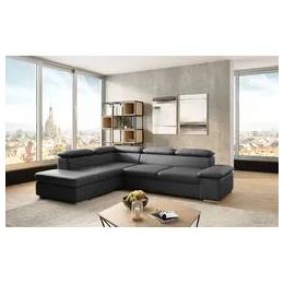 Sit & More Ecksofa SIT & MORE "Valantine L-Form" Sofas Gr. B/H/T: 272cm x 73cm x 226cm, NaturLEDER, Ottomane links, ohne Bettfunktion, schwarz inkl. Kopf- und Armteilverstellung, wahlweise mit Bettfunktion