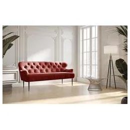 3-Sitzer Places of Style Sofas Gr. B/H/T: 193cm x 97cm x 87cm, Luxus-Microfaser ALTARA NUBUCK, rot (bordeaux) mit Knopfheftung,in verschieden Stoffarten