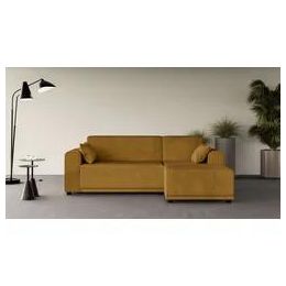 Ecksofa Home Affaire "TAMMO" Sofas Gr. B/H/T: 233cm x 80cm x 162cm, Cord, Recamiere rechts, gelb L-Form