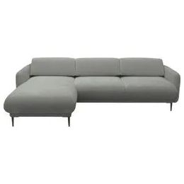 Ecksofa Andas "Skovsende Sitzbreite 245 cm, Rückenlehne stufenlos hochklappbar für" Sofas Gr. B/H/T: 269cm x 73cm x 156cm, Chenille-Struktur, Longchair links, Mit Rückenfunktion, grau (hellgrau) individuellen Sitzkomfort Kopfteilverstellung, L-Form