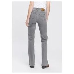 Bootcut-Jeans Arizona "Comfort-Fit" Gr. 100, L-Gr, grau (grey-used) Damen Jeans ausgestellte Beinform, mit Eingrifftaschen, High-Waist