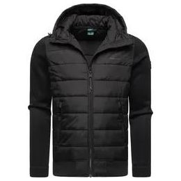 Steppjacke Ragwear "Hallmar Hood" Gr. XXXL (58), schwarz Herren Jacken Coole Übergangsjacke mit weichen Ärmeln und Kapuze