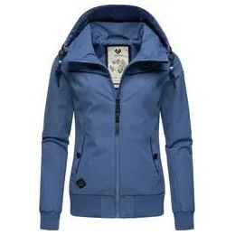 Outdoorjacke Ragwear "Jotty" Gr. XL (42), blau (dunkelblau) Damen Jacken stylische Übergangsjacke mit abnehmbarer Kapuze