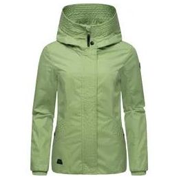 Outdoorjacke Ragwear "Vannesa" Gr. 6XL (52), grün (hellgrün) Damen Jacken Modische Übergangsjacke mit Kapuze