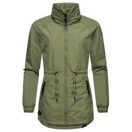 Outdoorjacke Ragwear "Tacy" Gr. L (40), grün (olivgrün) Damen Jacken wasserdichte Übergangsjacke mit hohem Kragen