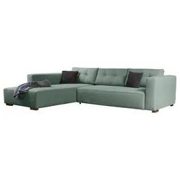 Ecksofa Tom Tailor HOME "HEAVEN CHIC M" Sofas Gr. B/H/T: 282cm x 85cm x 221cm, Struktur fein TBO, Recamiere links, mit Bettfunktion-mit Bettkasten, grün (mint tbo 53) aus der COLORS COLLECTION, wahlweise mit Bettfunktion & Bettkasten