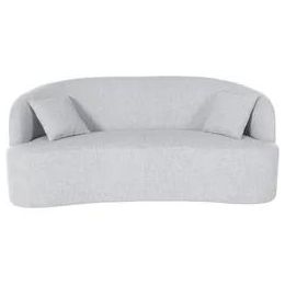 3-Sitzer LeGer Home by Lena Gercke "Dilara" Sofas Gr. B/H/T: 200cm x 87cm x 89cm, Struktur fein, grau (hellgrau) gerundete Rückenlehne und Front, in 3 Bezugsqualitäten