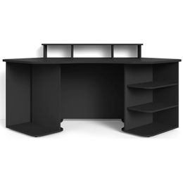 Gaming-Tisch ByLiving "Thanatos" Tische Gr. B/H/T: 198 cm x 93,5 cm x 85 cm, schwarz (schwarz, schwarz, schwarz) Gamingtische Breite 198 cm, moderner Schreibtisch