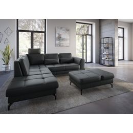 Sit & More Ecksofa SIT & MORE "Bendigo L-Form", schwarz, B:258cm H:84cm T:226cm, Sofas, Ecksofa, inklusive Sitztiefenverstellung, Bodenfreiheit 12 cm, in 2 Fu&szlig;farben