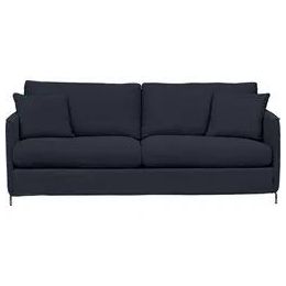 2,5-Sitzer furninova "Petito" Sofas Gr. B/H/T: 198 cm x 82 cm x 102 cm, Struktur, ohne Bettfunktion, blau (dark blue) abnehmbarer Hussenbezug, alle Kissen mit Federn gefüllt, 2 Zierkissen