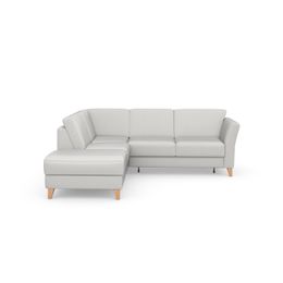 Sit & More Ecksofa SIT & MORE "Visby L-Form", grau (hellgrau), B:248cm H:87cm T:213cm, Sofas, Ecksofa, Wahlweise mit Bettfunktion und Stauraum, frei im Raum stellbar