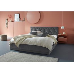 Polsterbett "Adamas", grau (anthrazit), L:210cm, Bezug: 100% Polyester, Polsterung: Polsterwatte, Material Gestell: gepolsterter Holzwerkstoff, Westfalia Schlafkomfort, Betten, auch mit Bettkasten, Knopfheftung mit Strasssteinen