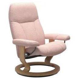 Relaxsessel stressless "Consul", pink (light pink q2 faron), B:76cm H:100cm T:71cm, Leder BATICK: BATICK ist ein leicht korrigiertes, durchgefärbtes und genarbtes Möbelleder, bei dem die meisten Unebenheiten und Spuren in der Regel entfernt wurden., Leder PALOMA: PALOMA ist ein durchgefärbtes Semianilin-Möbelleder mit natürlicher Narbung., ROHLEDER Stoff Q2 FARON: Ein fester zuverlässiger Bouclu00