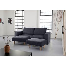 3-Sitzer "Looksv", blau (dunkelblau), B:212cm H:96cm T:107cm, LOOKS by Wolfgang Joop, Sofas, Verwandlungssofa: aus Sofa wird Sofa mit 2 Hockern