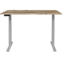 Mäusbacher Schreibtisch MÄUSBACHER "Big System Office" Tische Gr. B: 140 cm, silberfarben (silber, drift wood, silber, wood) Schreibtische Breite 140 cm, elektrisch höhenverstellbar