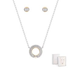 Schmuckset UNIKE JEWELLERY "CLASSY SHINNY, UK.PK.1202.0002" Schmuck-Sets silberfarben (silberfarben, kristallweiß) Damen Brautschmuck mit Zirkonia (synth.)