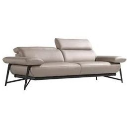 2,5-Sitzer Egoitaliano "Anais, Designsofa mit hohem Sitzkomfort, Designfuß" Sofas Gr. B/H/T: 232cm x 74cm x 106cm, Leder CAREZZA, rosa (rose) inkl. verstellbarer Kopfteile