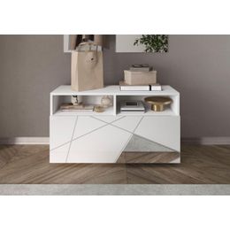 Schuhschrank Inosign "Vittoria, Breite 91 cm", weiß (weiß hochglanz lack), B:91cm H:50cm T:35cm, Schränke, mit 1 Klappe