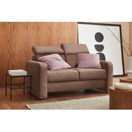 Sit & More 2-Sitzer SIT & MORE "Bologna", braun (hasselnuss), B:153cm H:84cm T:93cm, Sofas, inklusive Kopfteilverstellung und Federkern