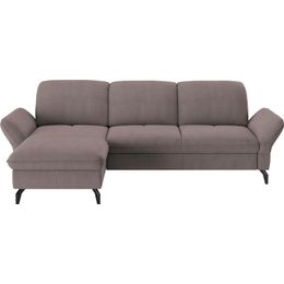 Sit & More Ecksofa SIT & MORE "Leandro L-Form", grau (taupe), B:267cm H:88cm T:200cm, 90% Polyester, 10% Polyamid, Sofas, Ecksofa, Wahlweise mit Bett-, Kopfteil - und Armlehnfunktion, sowie Bettkasten