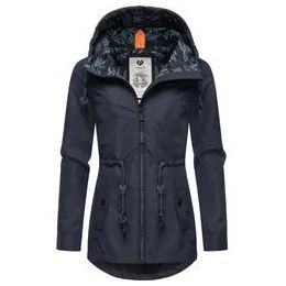 Outdoorjacke Ragwear "Monadis" Gr. L (40), blau (metallicblau) Damen Jacken Leichte Übergangsjacke mit wasserdichtem Obermaterial