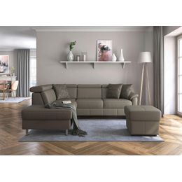 Sit & More Ecksofa SIT & MORE "Freetown L-Form", grau (delphine), B:252cm H:84cm T:216cm, Sofas, Ecksofa, inklusive Kopfteilverstellung und komfortablem Federkern