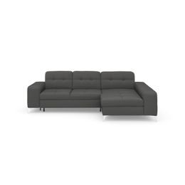 Sit & More Ecksofa SIT & MORE "Baviene L-Form", grau, B:286cm H:92cm T:176cm, Sofas, Ecksofa, inklusive Sitztiefenverstellung und Federkern, wahlweise Bettfunktion