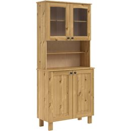 Küchenbuffet KOCHSTATION "KS-Osby" Schränke Gr. B/H/T: 81 cm x 180 cm x 35 cm, 4 St., beige (natur) Anrichten Buffetschränke Kiefer massiv, Breite 81 cm, 4 Türen