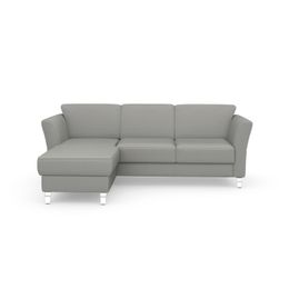 Sit & More Ecksofa SIT & MORE "Visby L-Form", silber, B:248cm H:87cm T:162cm, Sofas, Ecksofa, wahlweise mit Bettfunktion und Bettkasten, frei im Raum stellbar