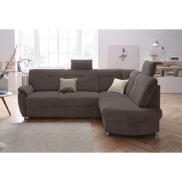 Sit & More Ecksofa SIT & MORE "Sonoma L-Form", braun (espresso), B:246cm H:91cm T:176cm, Kunstleder SOFTLUX;Luxus-Microfaser ALTARA NUBUCK (100% Polyester);Luxus-Microfaser (90% Polyester, 10% Polyamid), Sofas, Ecksofa, wahlweise mit Bettfunktion und Bettkasten, Topseller