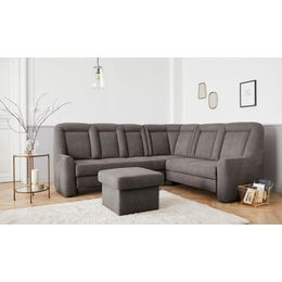 Sit & More Ecksofa SIT & MORE "Melissa L-Form", braun (schlamm), B:257cm T:217cm, 100% Polyester, Sofas, Ecksofa, klassisches Polsterprogramm, wahlweise Bettfunktion und Schubkasten