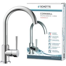 Schütte Spültischarmatur SCHÜTTE "Cornwall" Armaturen Gr. B/H: 22 cm x 34 cm, silberfarben (chrom) Küchenarmaturen Niederdruck, 360 schwenkbarer Wasserhahn, Mischbatterie