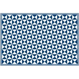 MySpotti Vinylteppich "Buddy Ingrid" Teppiche statisch haftend Gr. B/L: 136 cm x 203 cm, 0,5 mm, 1 St., blau (blau, weiß)