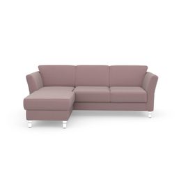 Sit & More Ecksofa SIT & MORE "Visby L-Form", rosa (altrosa), B:248cm H:87cm T:162cm, Sofas, Ecksofa, wahlweise mit Bettfunktion und Bettkasten, frei im Raum stellbar