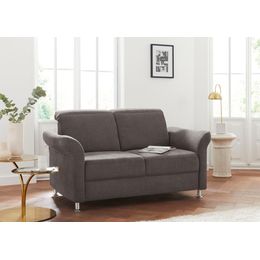 Sit & More 2-Sitzer SIT & MORE "Darwin", braun (schlamm), B:159cm H:83cm T:96cm, Sofas, inklusive Federkern, wahlweise mit Kopfteilverstellung