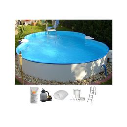 Achtformpool Clear Pool Schwimmbecken Gr. B/H/L: Breite 350 cm x Höhe 120 cm x Länge 540 cm, 18000 l, weiß Achtformpools 540x350x120 cm inkl. umfangreichem Zubehör für den Teileinbau