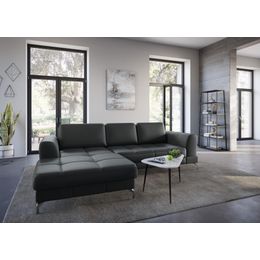 Sit & More Ecksofa SIT & MORE "Bendigo L-Form", schwarz, B:284cm H:84cm T:175cm, Sofas, Ecksofa, inklusive Sitztiefenverstellung, Bodenfreiheit 12 cm, in 2 Fu&szlig;farben