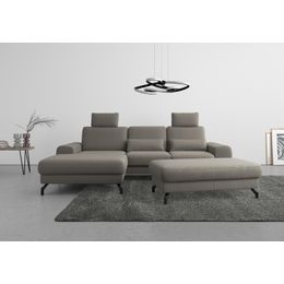 Sit & More Ecksofa SIT & MORE "Cinturo L-Form", braun (schlamm), B:283cm H:88cm T:175cm, Sofas, Ecksofa, inklusive Sitztiefenverstellung und Federkern, Sitzh&ouml;he 45 cm