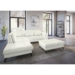 Sit & More Ecksofa SIT & MORE "Bendigo L-Form", wei&szlig; (altwei&szlig;), B:258cm H:84cm T:226cm, Sofas, Ecksofa, inklusive Sitztiefenverstellung, Bodenfreiheit 12 cm, in 2 Fu&szlig;farben