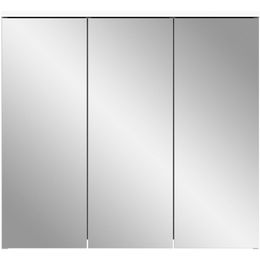 Spiegelschrank Welltime "Atri" Schränke Gr. B/H/T: 65 cm x 60 cm x 20 cm, 3 St., weiß Bad-Spiegelschränke Bad Möbel, 3 Spiegeltüren, 6 Einlegeböden, Breite 65 cm