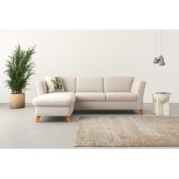 Ecksofa Home Affaire "Trelleborg L-Form", grau (elephant), B:249cm H:86cm T:162cm, 100% Polyester, Sofas, Ecksofa, Federkern-Polsterung, wahlweise mit Bettfunktion und Bettkasten