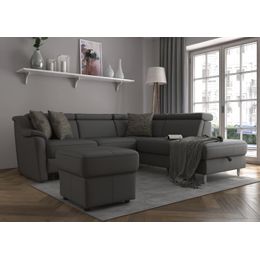 Sit & More Ecksofa SIT & MORE "Freetown L-Form", grau (graphite), B:252cm H:84cm T:216cm, Sofas, Ecksofa, inklusive Kopfteilverstellung und komfortablem Federkern