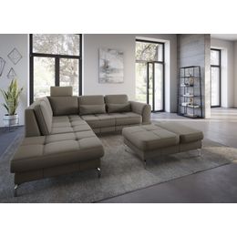 Sit & More Ecksofa SIT & MORE "Bendigo L-Form", braun (schlamm), B:258cm H:84cm T:226cm, Sofas, Ecksofa, inklusive Sitztiefenverstellung, Bodenfreiheit 12 cm, in 2 Fu&szlig;farben