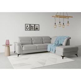 Sit & More Ecksofa SIT & MORE "Sinatra L-Form", grau, B:251cm H:85cm T:220cm, 100% Polyester, Sofas, Ecksofa, mit Ottomane, optional mit Kopfteilverstellung und Armteilfunktion